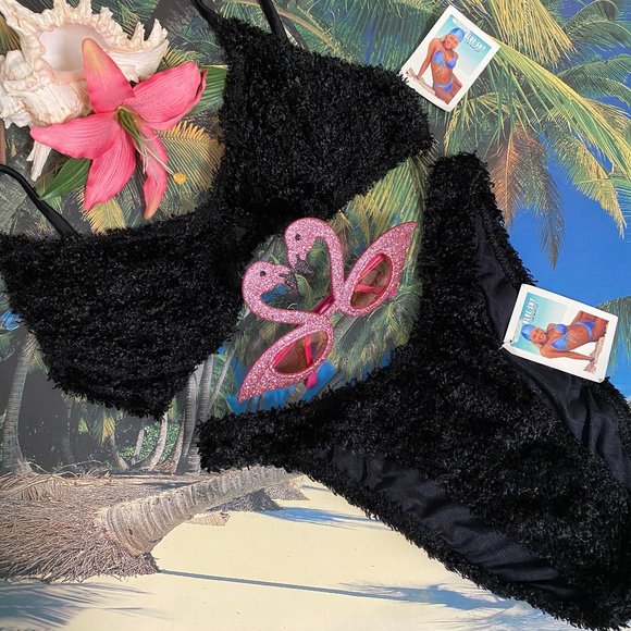 Blue Sky | Swim | Blue Sky Fuzzy Plush Brazilian Bikini Nwt | Poshmark